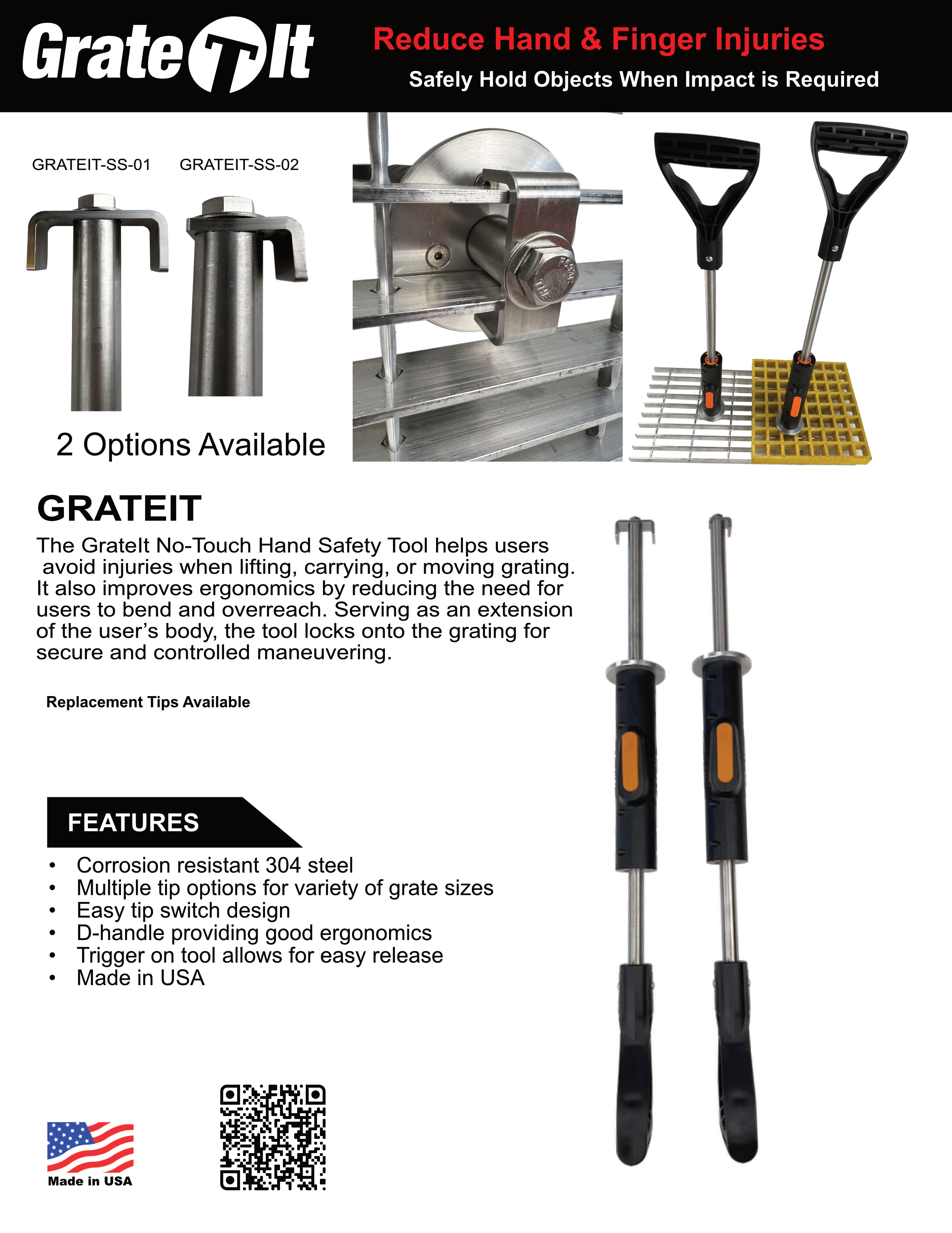 Grate-It - Adjustable Grate lifting Hand Safety Tool