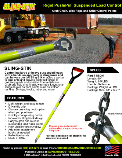 Sling-Stik - Rigid, Strong and Versatile Suspended Load Control Hand ...