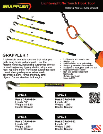 Grappler 4 Hand Safey Hook Tool. Lightweight Hand Safety Tool Used To ...