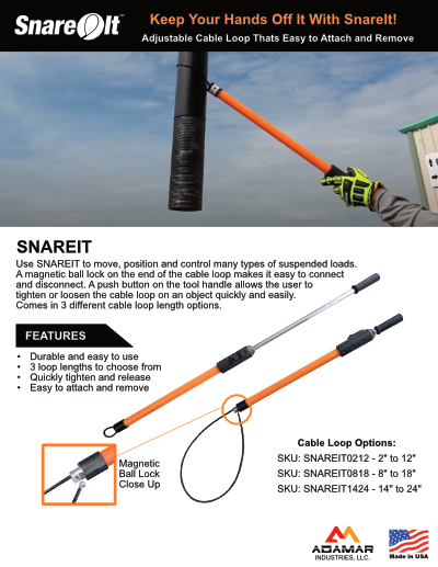 Snare-It - Adjustable Cable Loop Hand Safety Tool